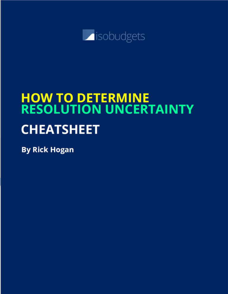 How to Determine Resolution Uncertainty Cheatsheet - isobudgets