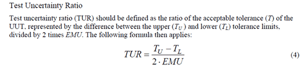 Test Uncertainty Ratio Definition Test Uncertainty Ratio Definition