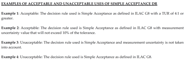 Simple Acceptance Decision Rule Examples - isobudgets