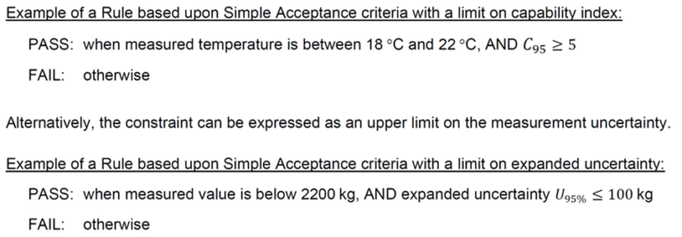 Simple Acceptance Decision Rule Examples - isobudgets
